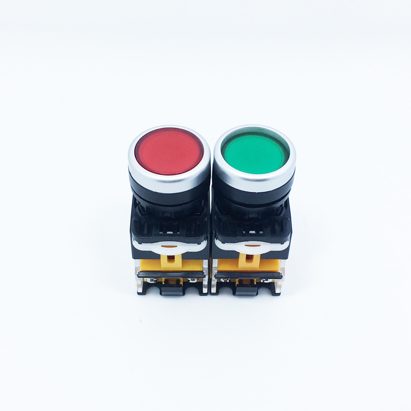 Jiuji 10pcs La38 11t La38 11s 22mm Flat Head Self Locking Push Button