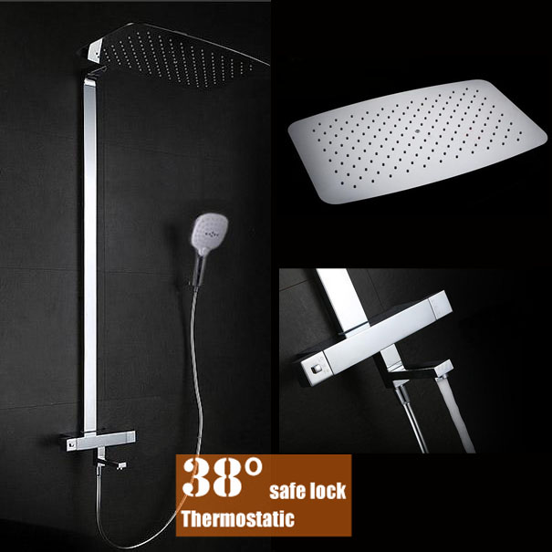 High grade quality brass material thermostat control shower set with ...