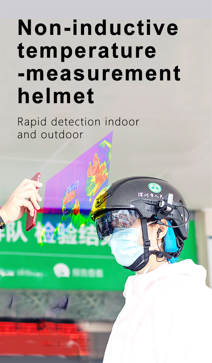 Smart Temperature Measuring Infrared Thermal AI Helmet Chinese police ...