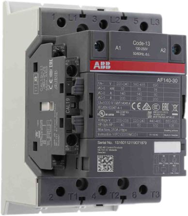ABB 3 Pole Contactor - 200 A, 230 V ac Coil, AF Range, 3NO, 75 kW ...